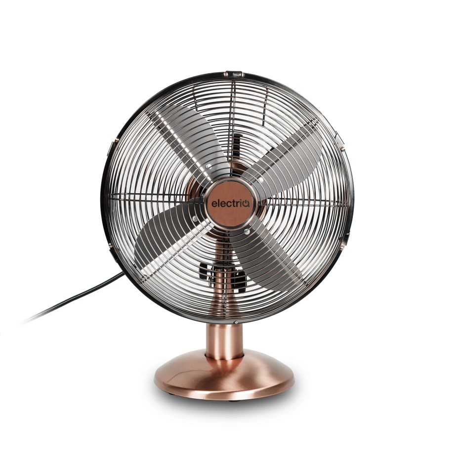 Buy electriQ 12 Inch Copper Desk Fan with Oscillating Function and ...