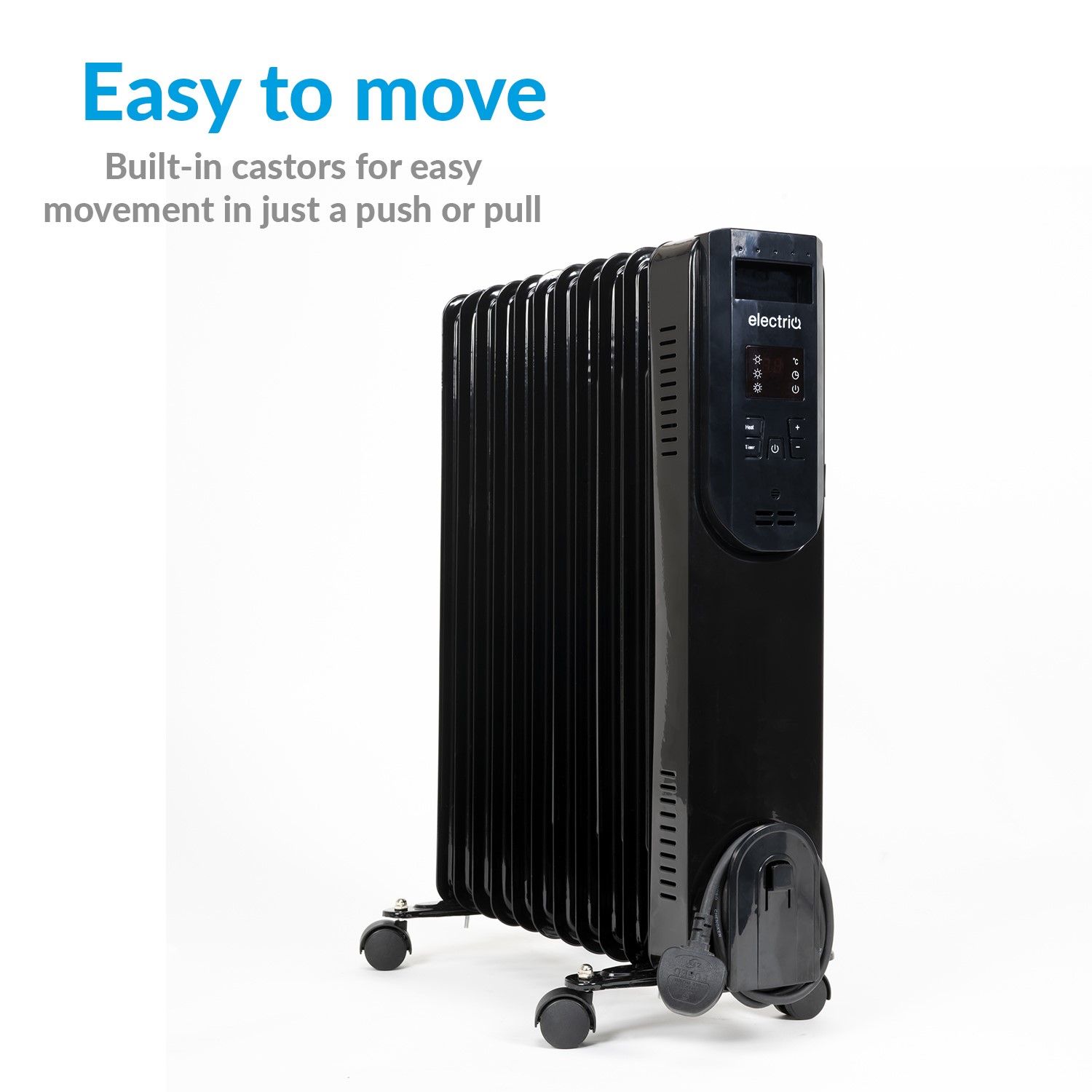 Buy GRADE A3 - electriQ 2.5kw Black Smart WiFi Alexa Oil Filled ...