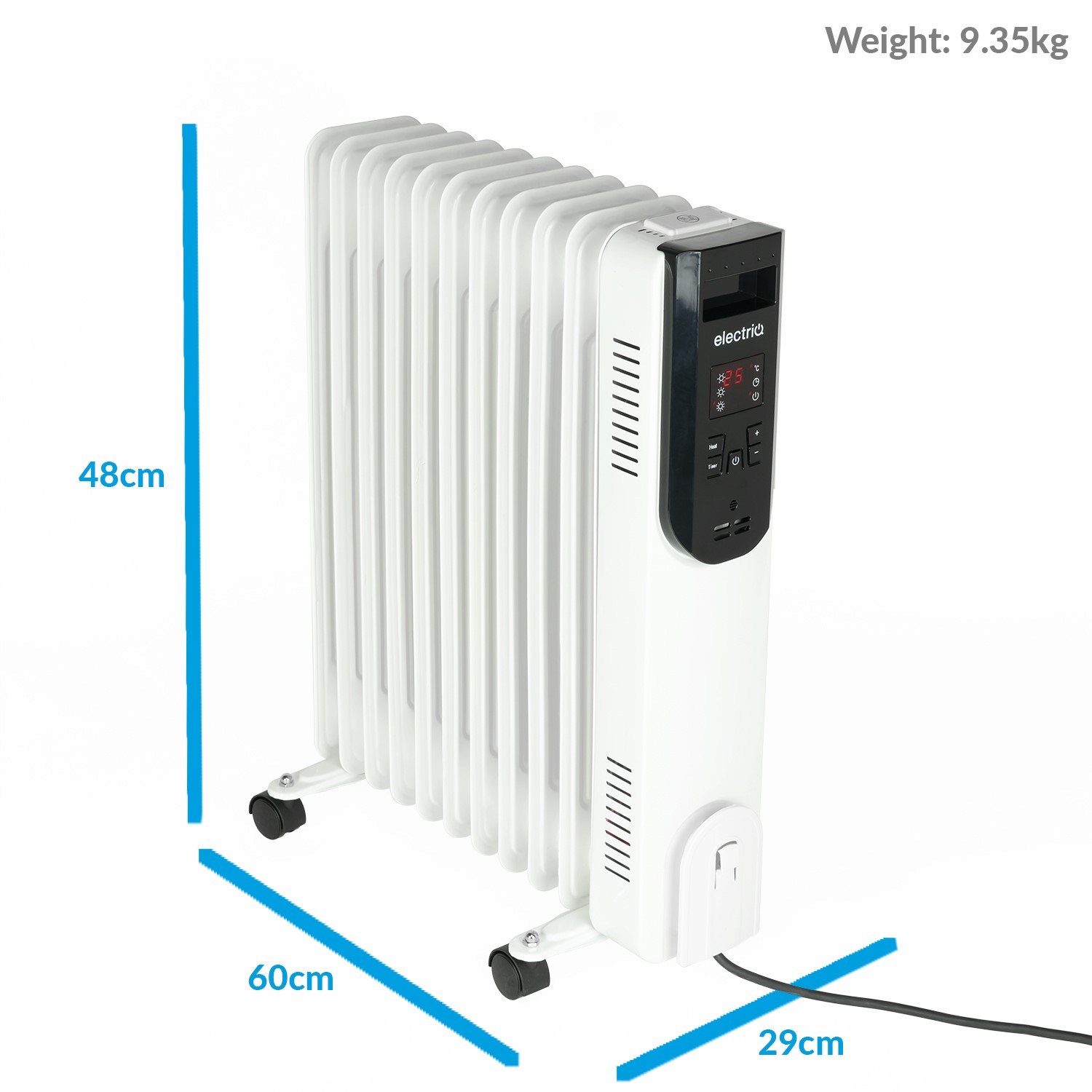 Buy GRADE A2 - electriQ 2.5kw Smart WiFi Alexa Oil Filled Radiator 11 ...