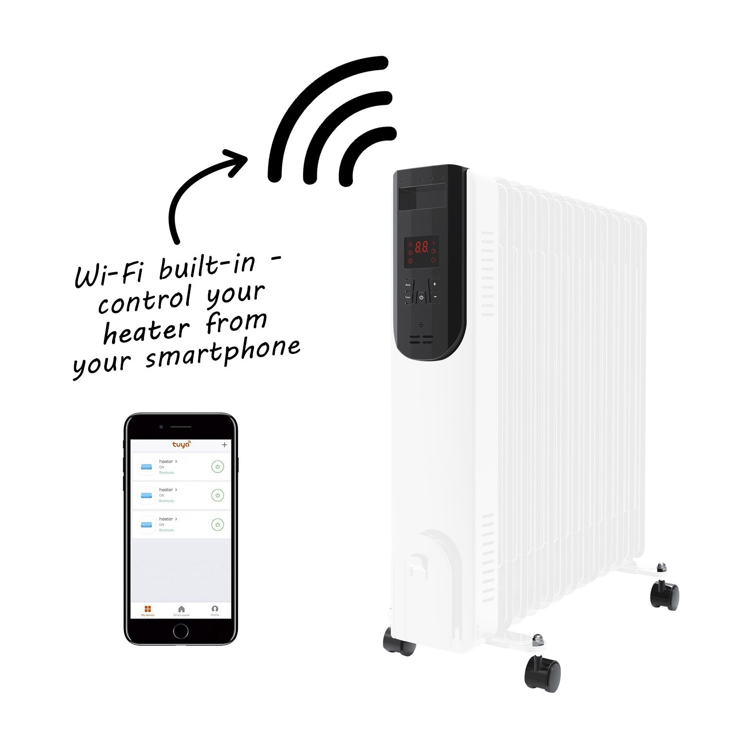 Buy GRADE A3 - electriQ 2.5kw Smart WiFi Alexa Oil Filled Radiator 11 ...