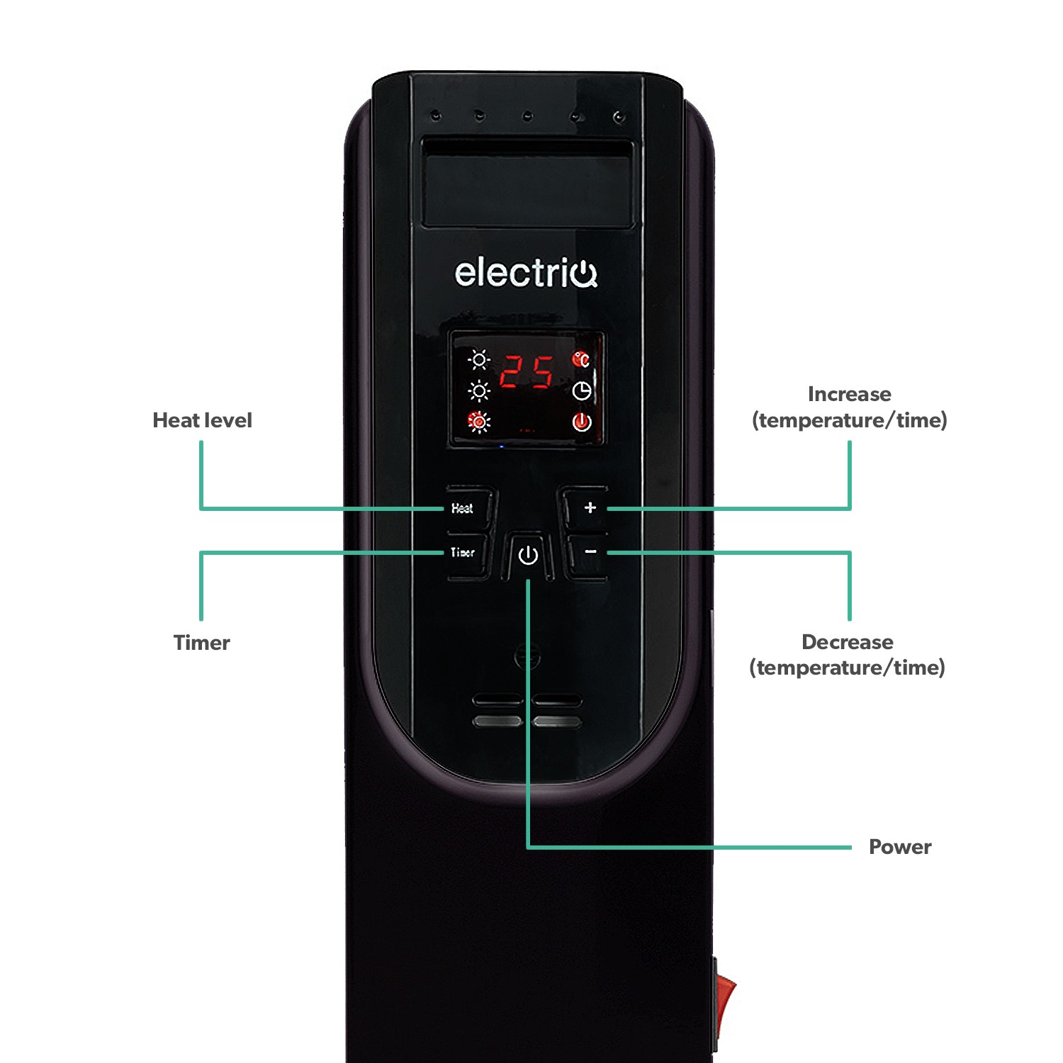 Buy electriQ 2.5kw Black Smart WiFi Alexa Oil Filled Radiator 11 Fin 24 ...